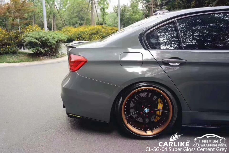 CL-SG-04 super gloss cement grey vinyl wrap BMW France - SINO VINYL
