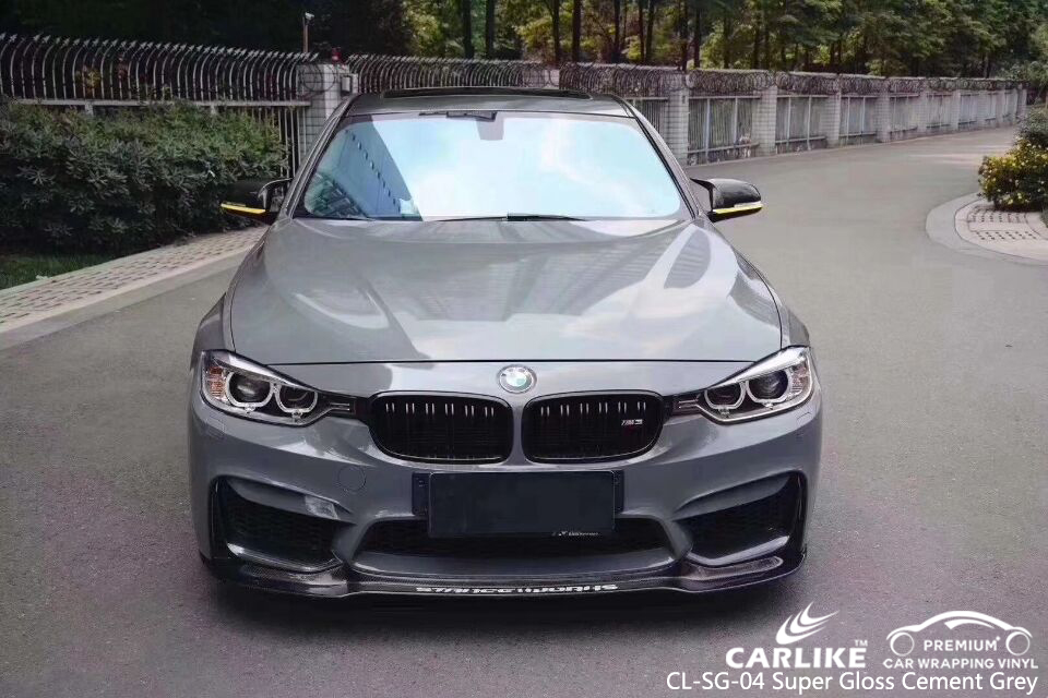 CL-SG-04 super gloss cement grey vinyl wrap BMW France - SINO VINYL