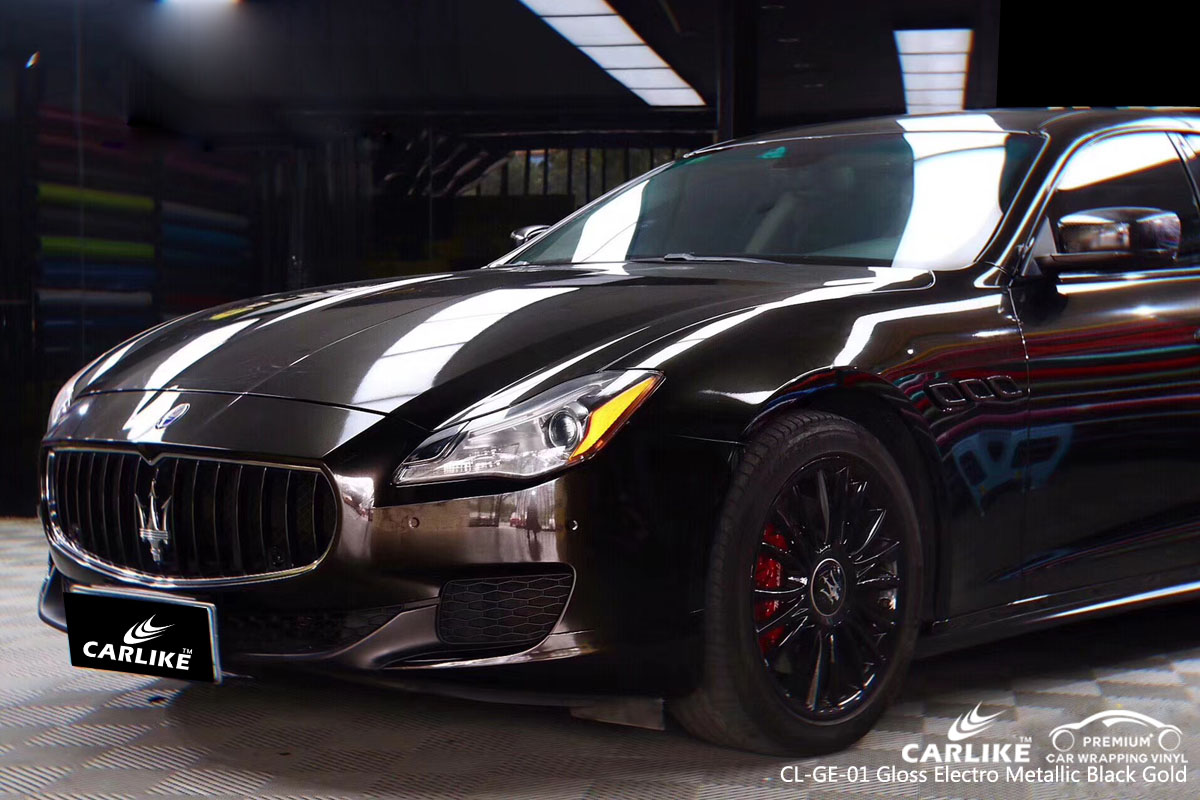 CL-GE-01 gloss electro metallic black gold vinyl wrap car for MASERATI ...