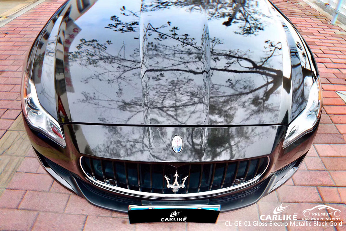 CL-GE-01 gloss electro metallic black gold vinyl wrap car for MASERATI ...