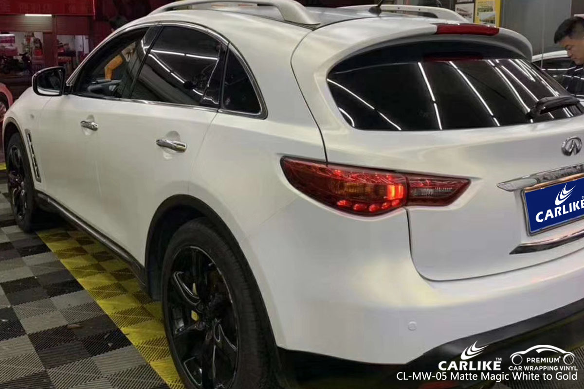 CL-MW-05 magic white to gold vinyl wrap car for Infiniti - SINO VINYL