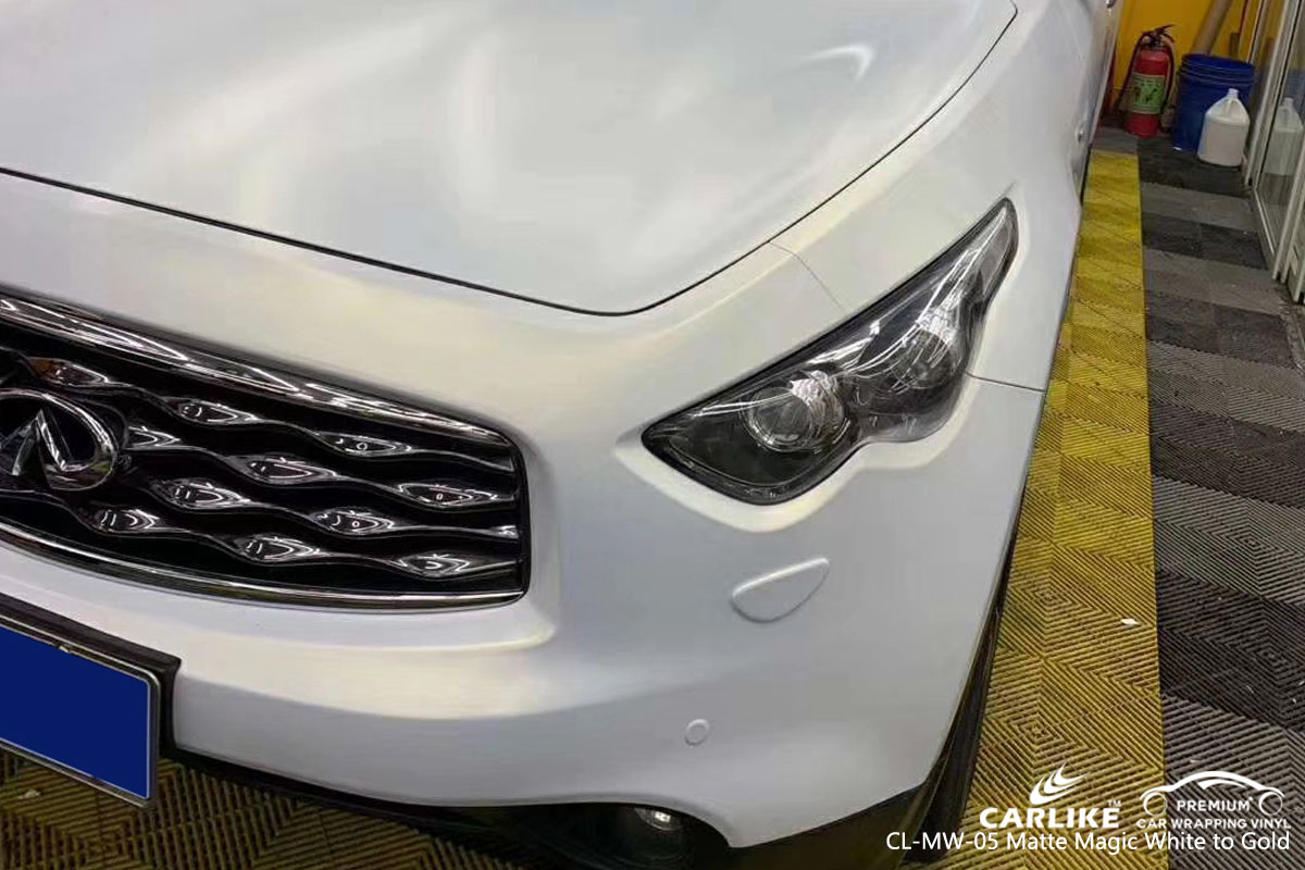 CL-MW-05 magic white to gold vinyl wrap car for Infiniti - SINO VINYL