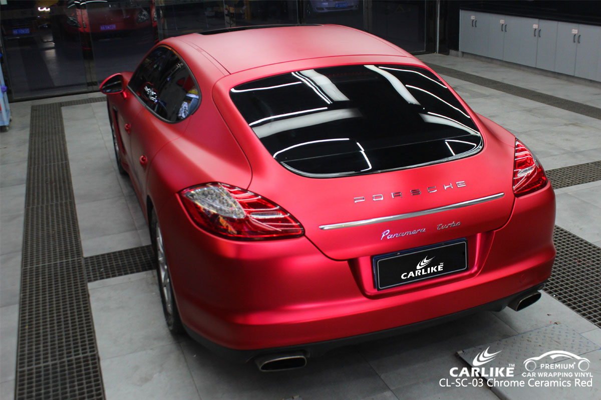 CL-SC-03 Vinilo auto cromado cerámico rojo para Porsche - SINO VINYL