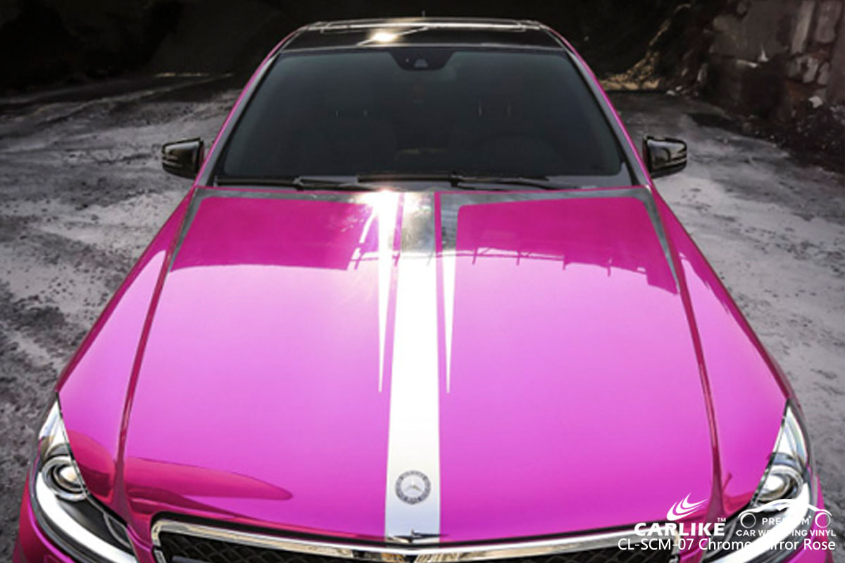 CL-SCM-07 carro cor-de-rosa do espelho do cromo que envolve o vinil ...