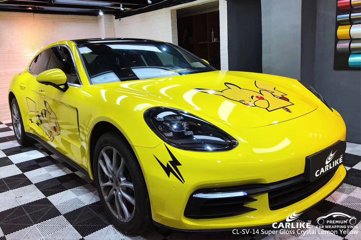CL-SV-14 super gloss crystal lemon yellow vinyl car wrap supplier for ...