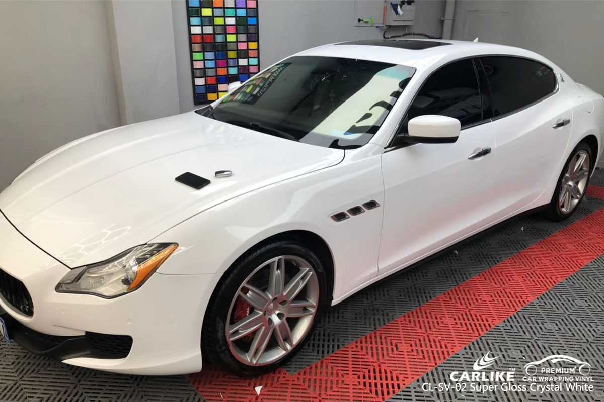 CL-SV-02 super gloss crystal white vinyl wrap car sticker for BMW ...