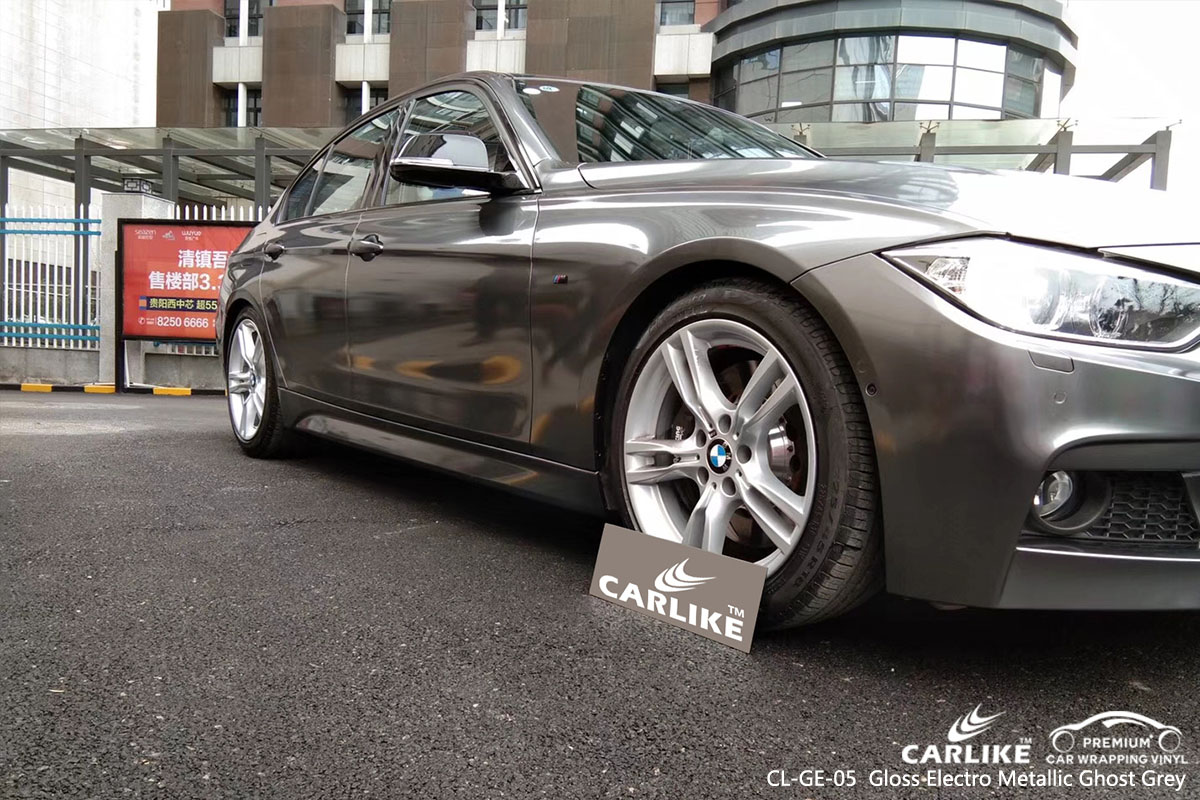 CL-GE-05 gloss electro metallic ghost grey vinyl wrap automotriz for ...