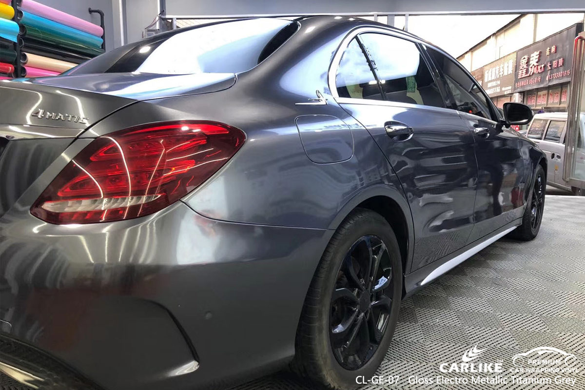 CL-GE-07 gloss electro metallic titanium grey car wrap vinyl for ...