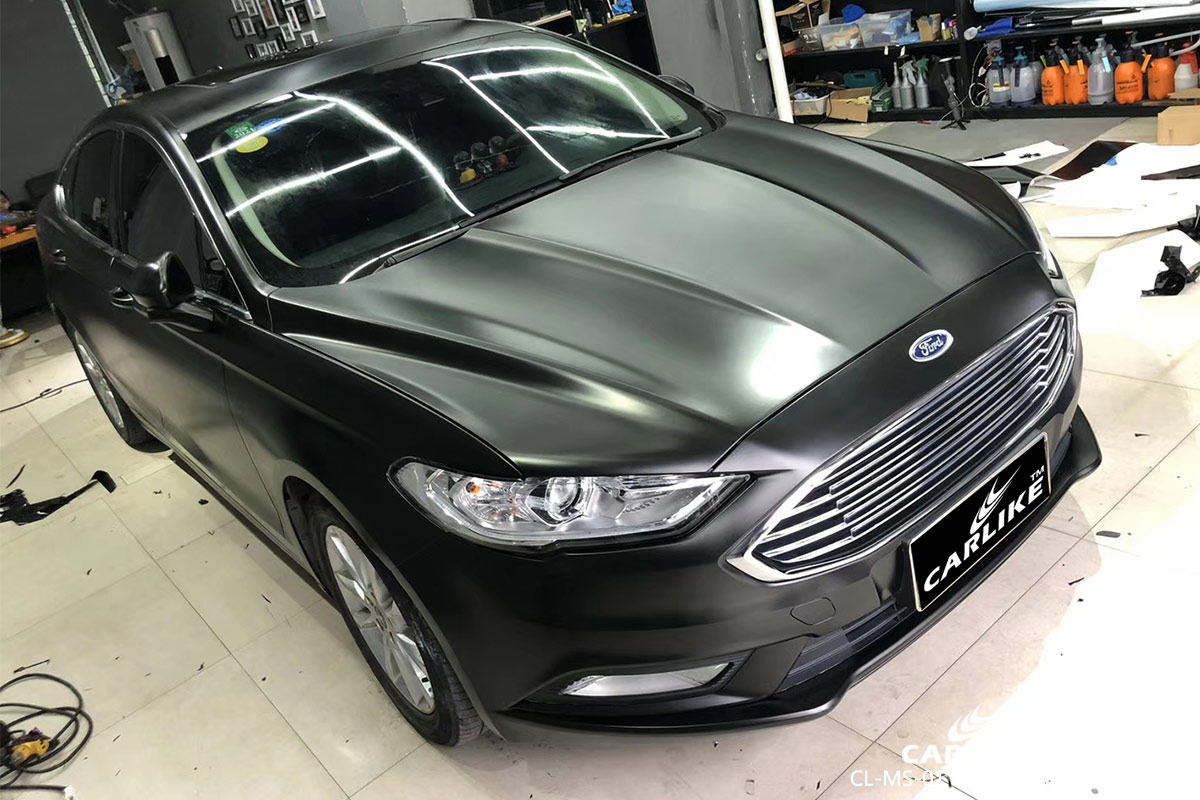 CL-MS-01 vinilo de envoltura de coche negro súper mate satinado para ...