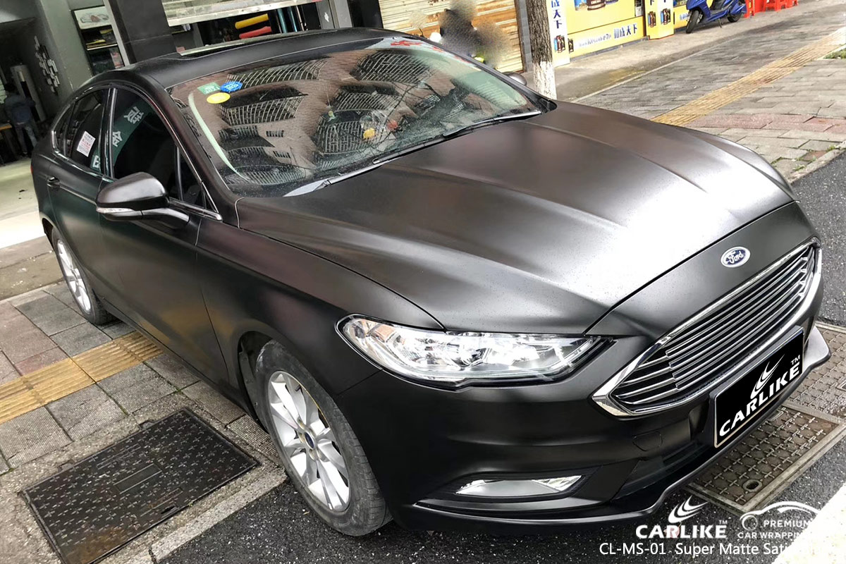 CL-MS-01 vinilo de envoltura de coche negro súper mate satinado para ...