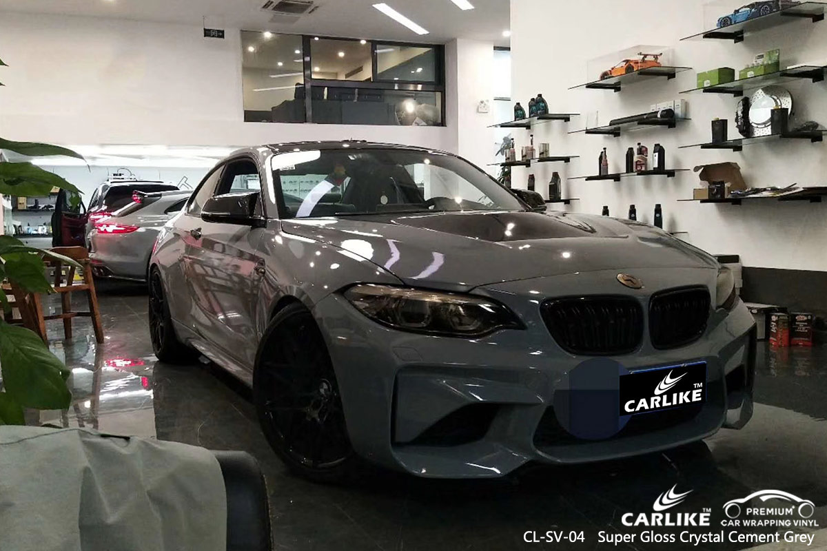 CL-SV-04 super gloss crystal cement gery car wrap vinyl for BMW - SINO ...