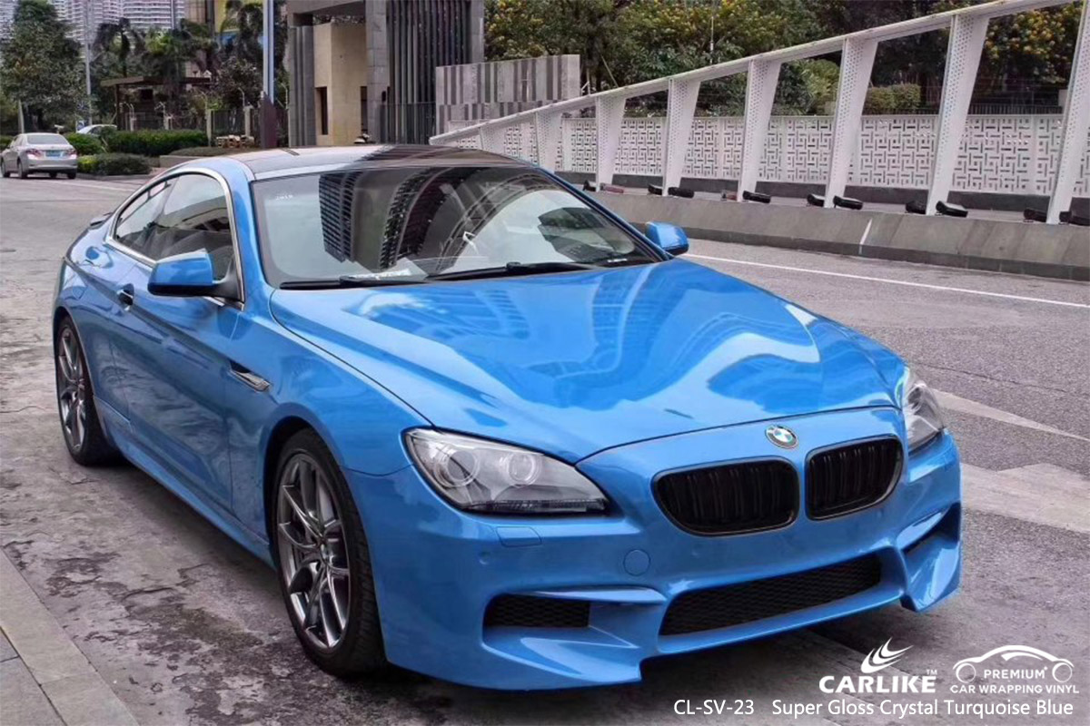 CL-SV-23 super gloss crystal turquoise blue car wrap vinyl for BMW ...