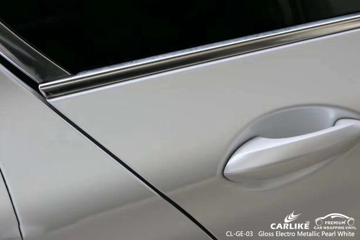 CL-GE-03 envoltura de vehículo blanco perla electromecánica brillante ...