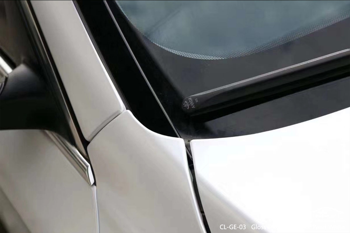CL-GE-03 envoltura de vehículo blanco perla electromecánica brillante ...