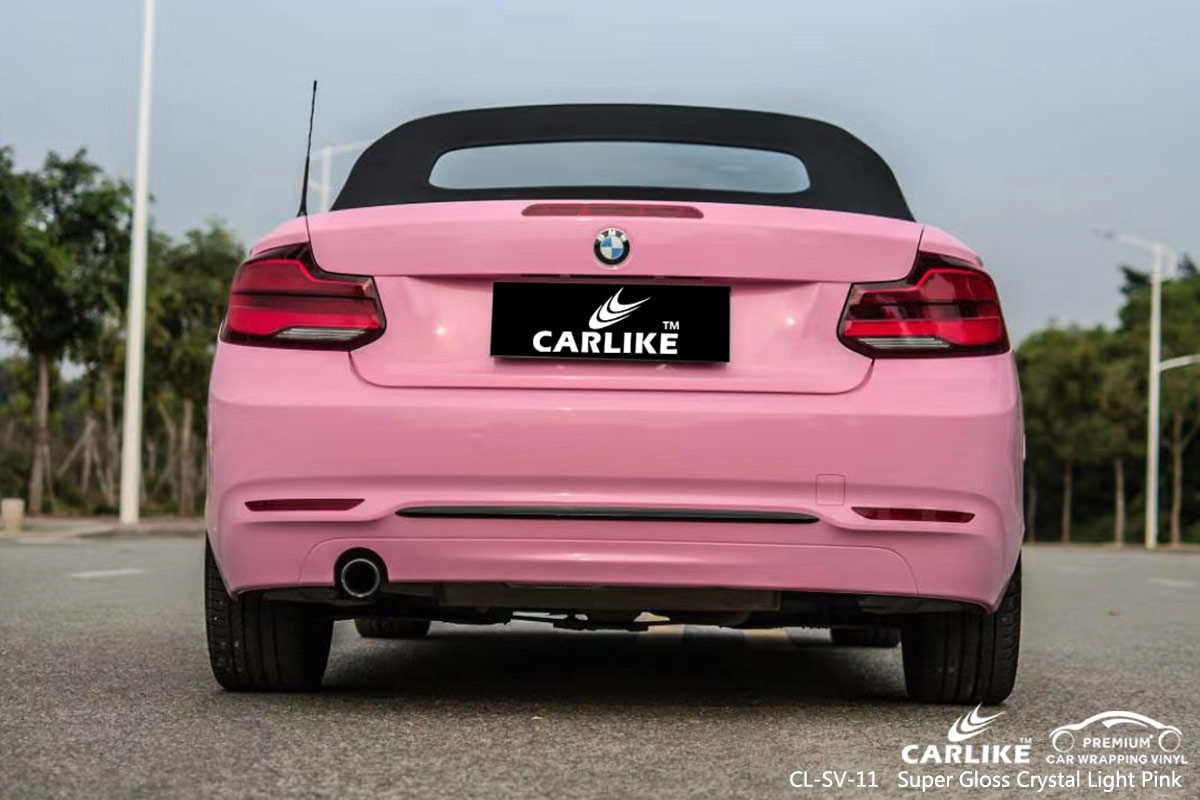 CL-SV-11 super gloss crystal light pink boat vinyl wrap gloss for BMW ...