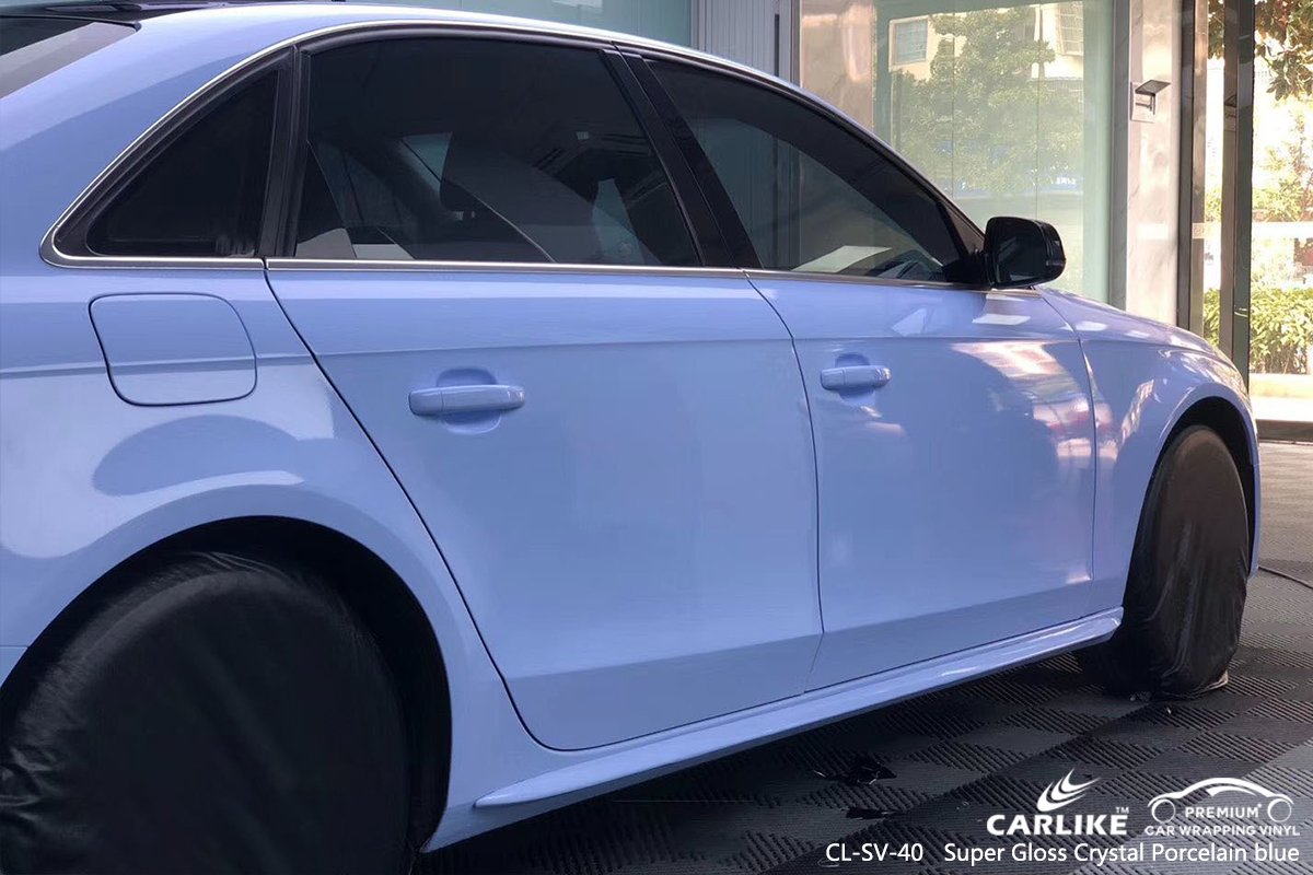 CL-SV-40 Wrap ultra brillant en porcelaine bleu cristal pour AUDI ...