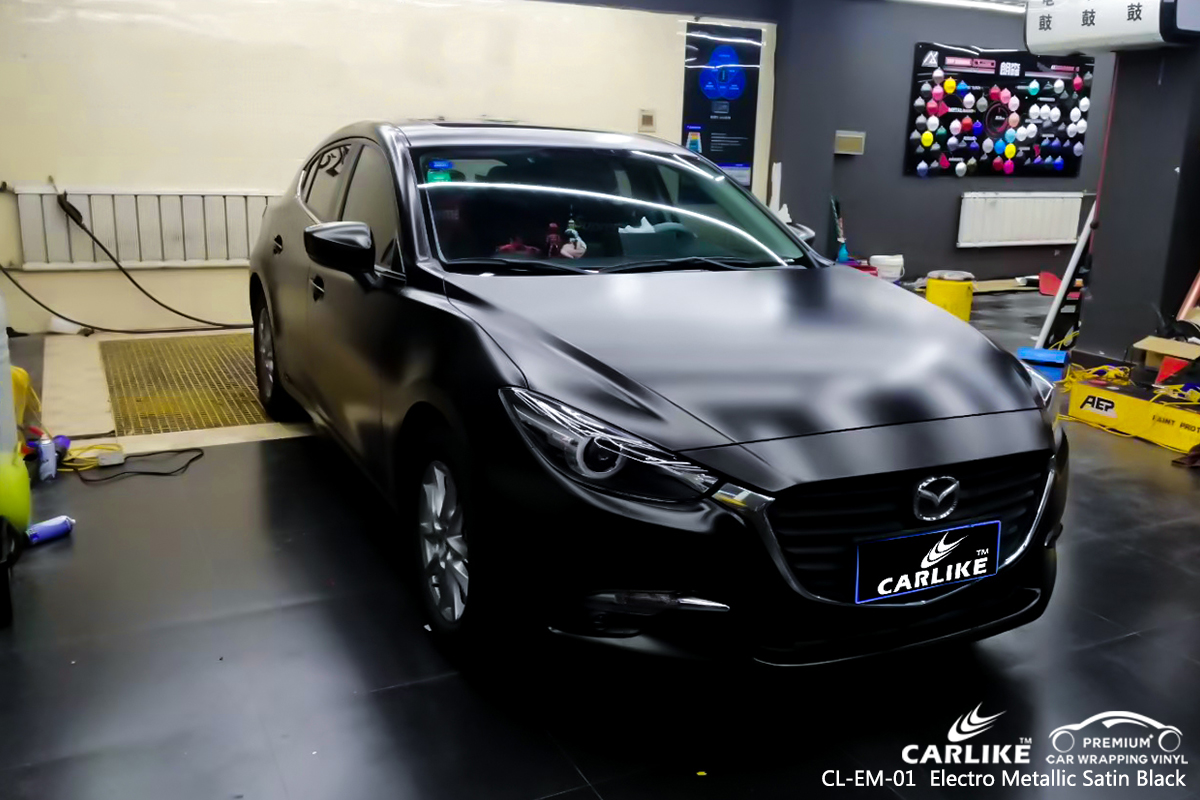 CL-EM-01 electro metallic satin black autocycle vinyl sticker paper for ...