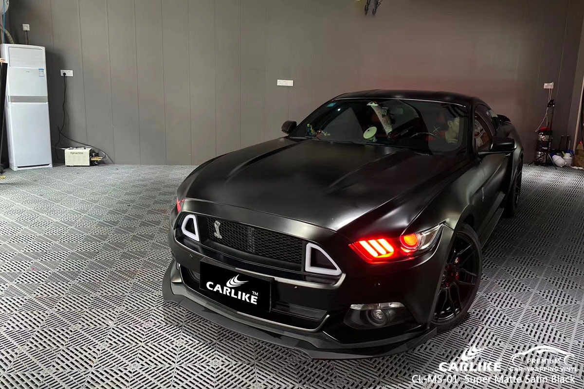 CL-MS-01 super matte satin black wrap car black matt for FORD MUSTANG ...
