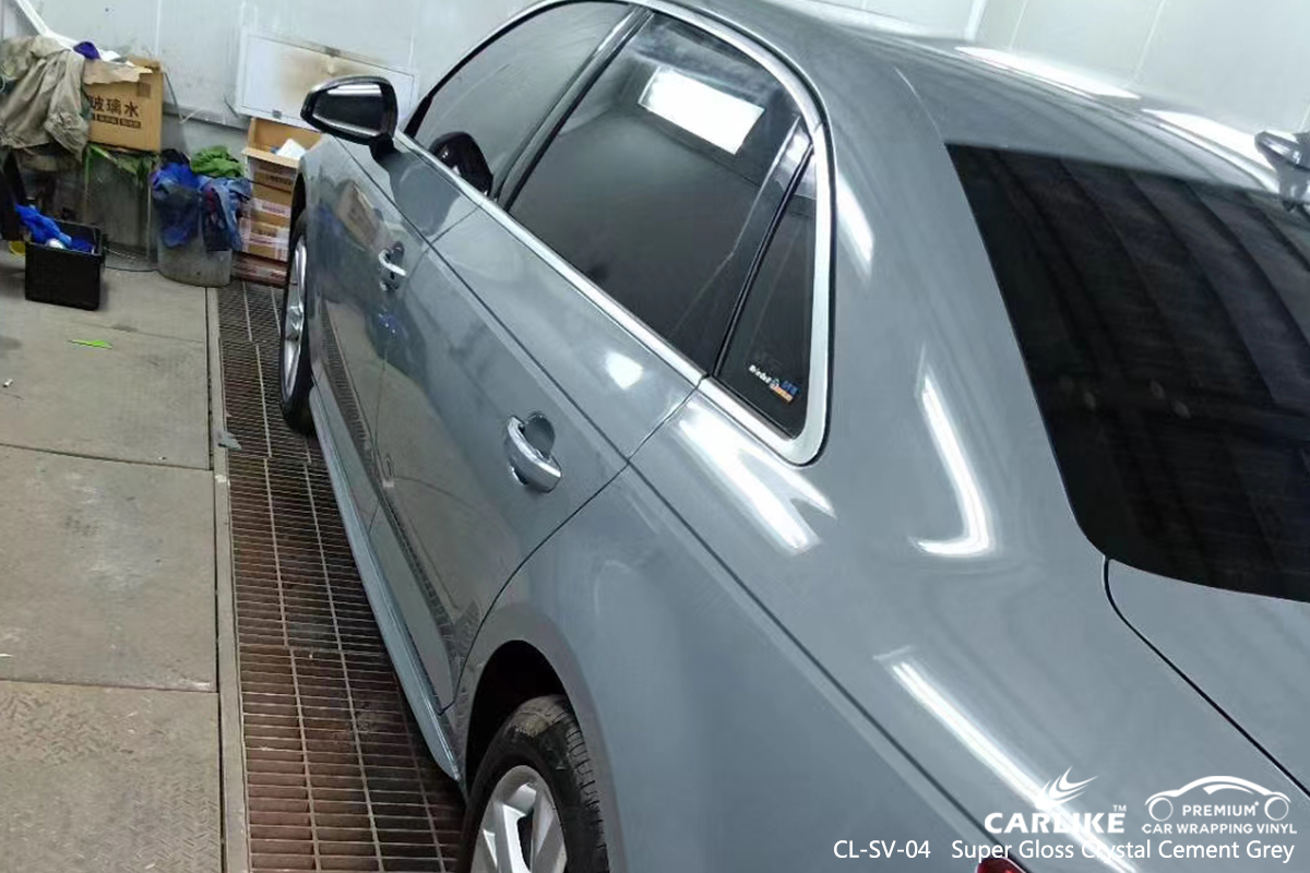 Película de envoltura de coche gris cemento de cristal súper brillante ...