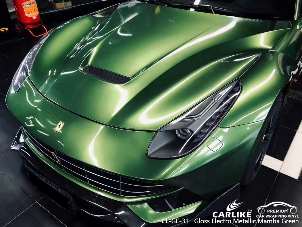CL-GE-31 gloss electro metallic mamba green vinyl matte car wrap for ...