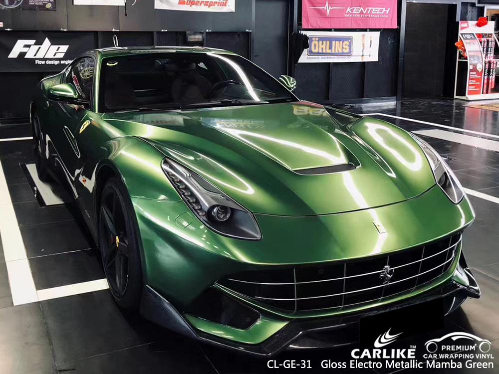 CL-GE-31 gloss electro metallic mamba green vinyl matte car wrap for ...