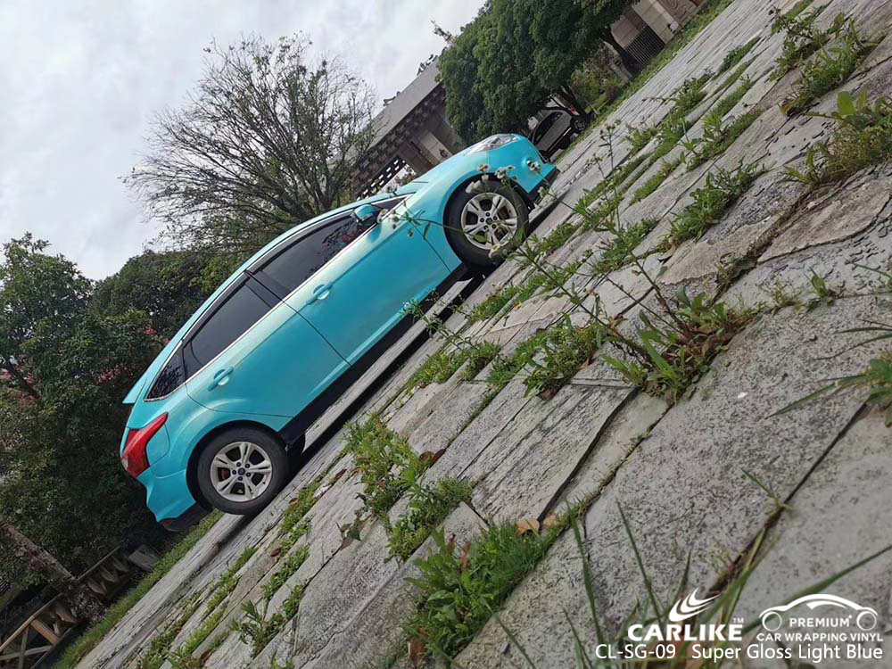 CL-SG-09 super gloss light blue car body wrap vinyl for FORD - SINO VINYL