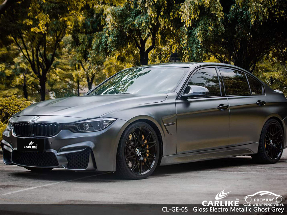 CL-GE-05 gloss electro metallic ghost grey vinyl vehicle wrap ...
