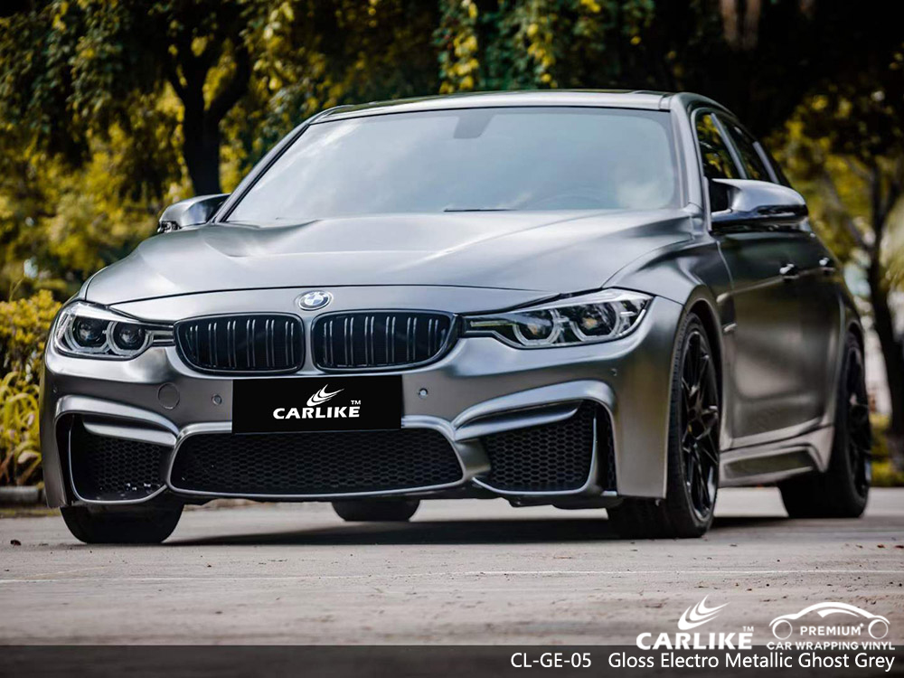 CL-GE-05 gloss electro metallic ghost grey vinyl vehicle wrap ...