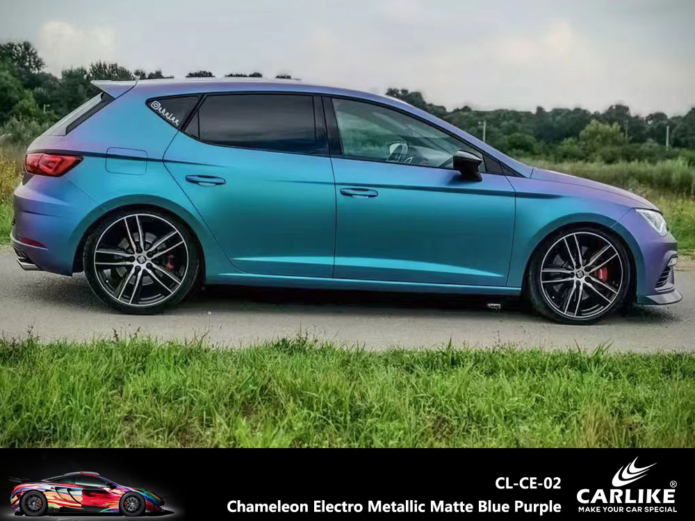 CL-CE-02 Chameleon Electro Metallic Matte Blue Purple Vinyl For LEON ...