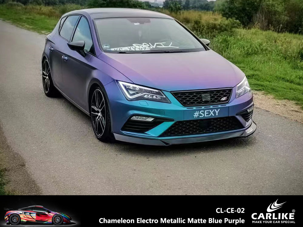 CL-CE-02 Chameleon Electro Metallic Matte Blue Purple Vinyl For LEON ...