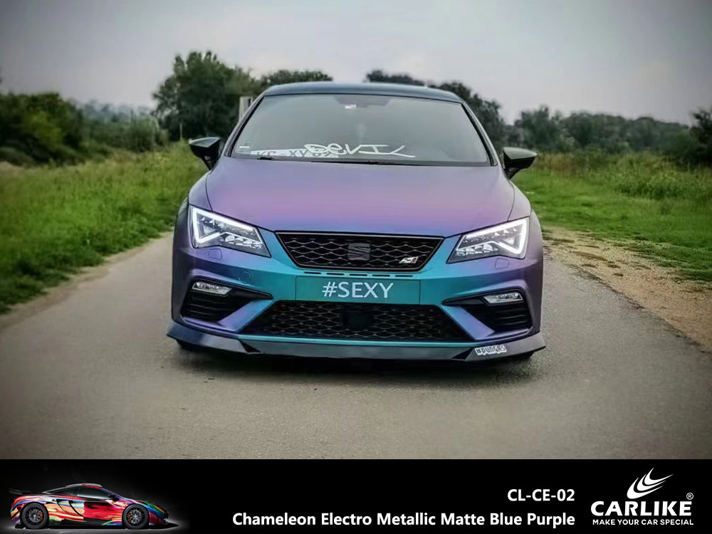 CL-CE-02 Chameleon Electro Metallic Matte Blue Purple Vinyl For LEON ...