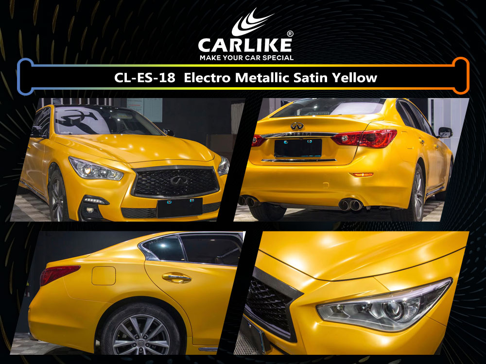 CL-ES-18 Electro Metallic Satin Yellow Vinyl For Infiniti Car Wrap ...